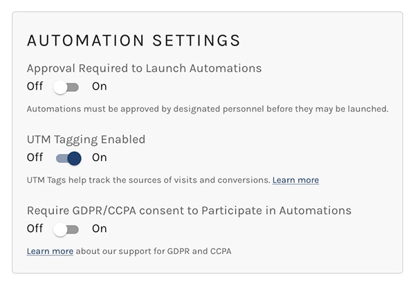 Automation Settings | Paminga Docs